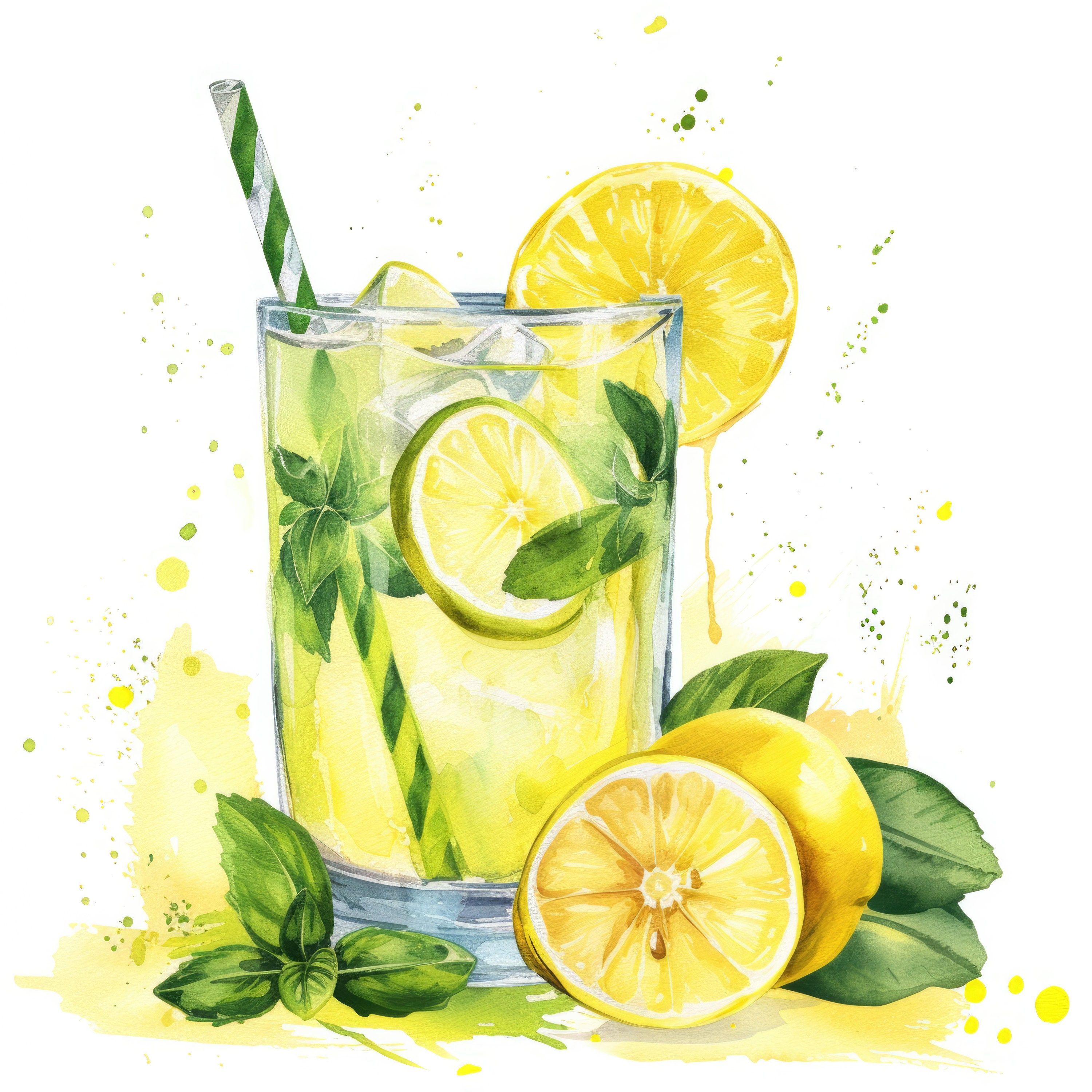 Lemonade Clip Art: Watercolor Lemonade Stand & Summer Clipart, Lemon ...