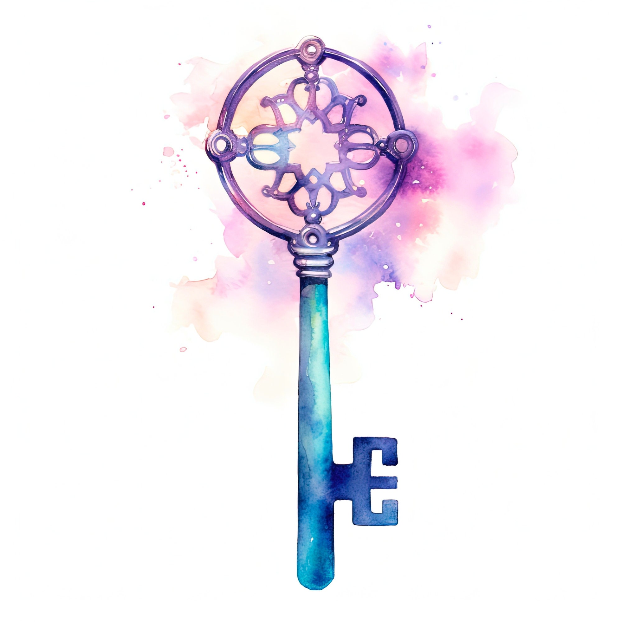Key Clipart: Watercolor Commercial Use, Digital Download, Magic ...