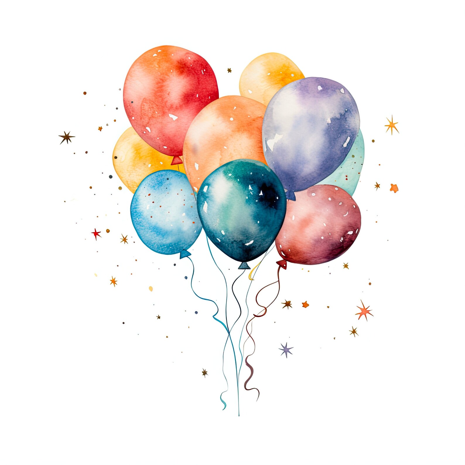 Balloon Clipart: Balloon Overlays, Glitter Balloons, Party & Birthday ...