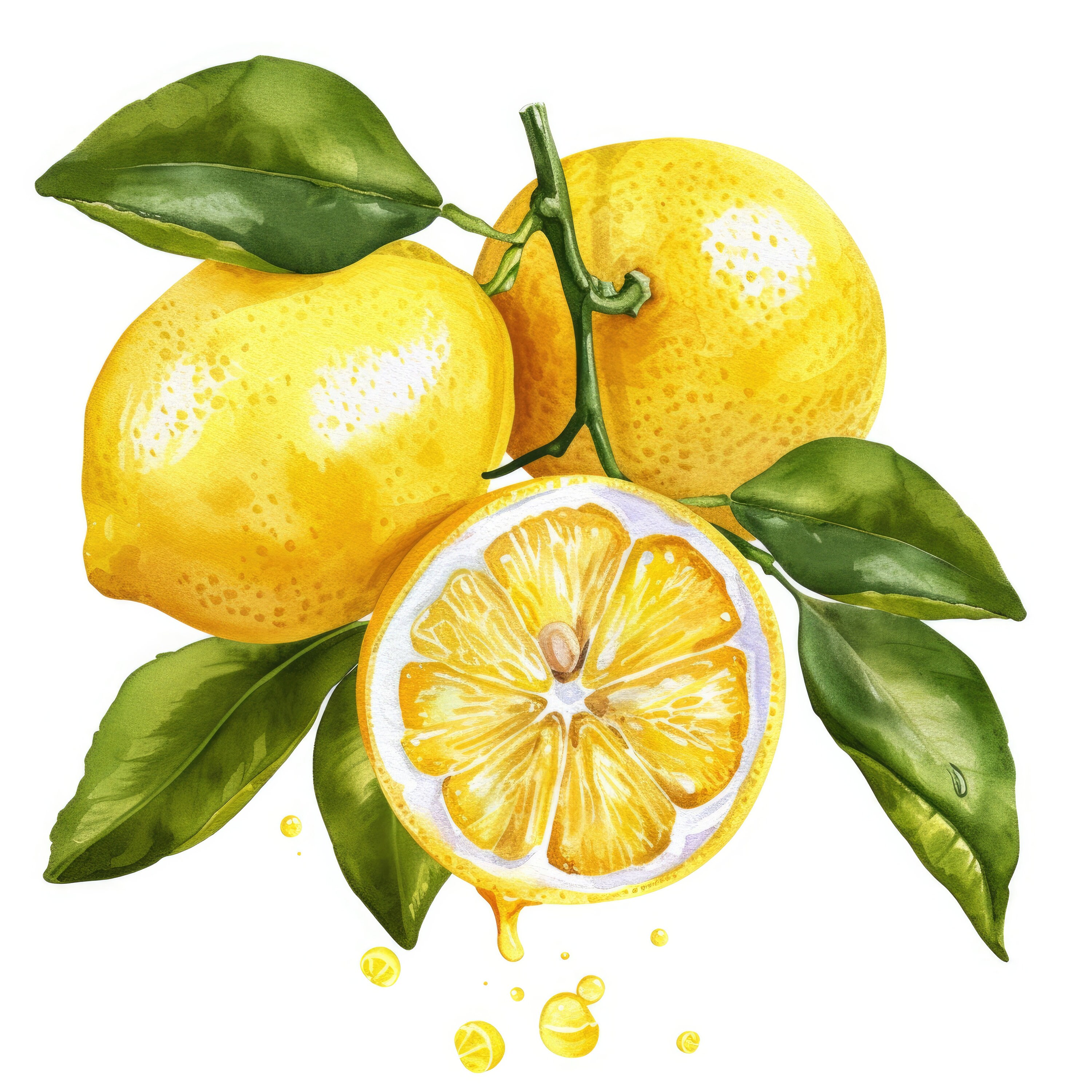 Lemon Clipart Watercolor Fruit: Digital Download for Commercial Use ...