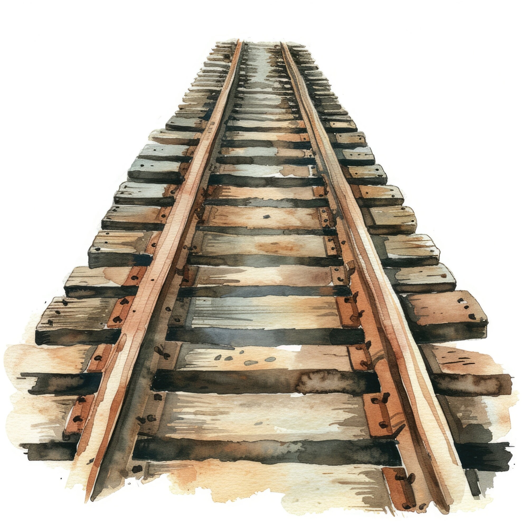 Train Track Clipart Set, Train Carriages, Railroad Clip Art, Digital ...