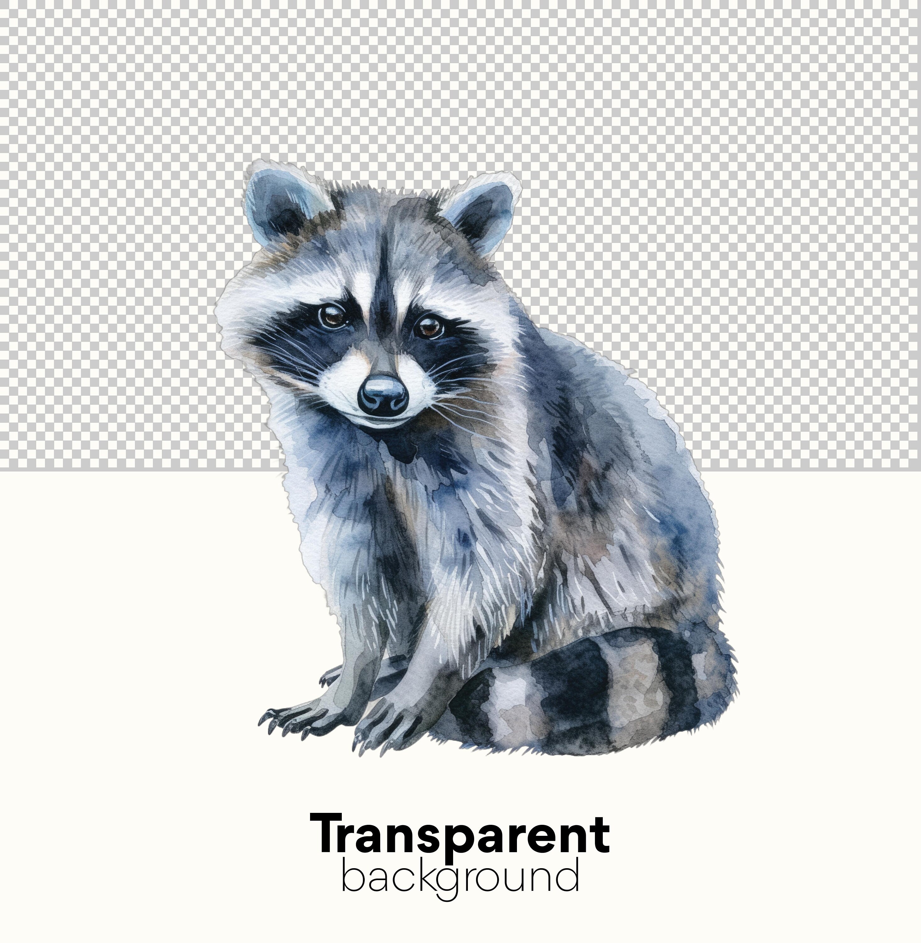 Raccoon Clipart Pack: Watercolor Raccoon PNG Digital Download for ...