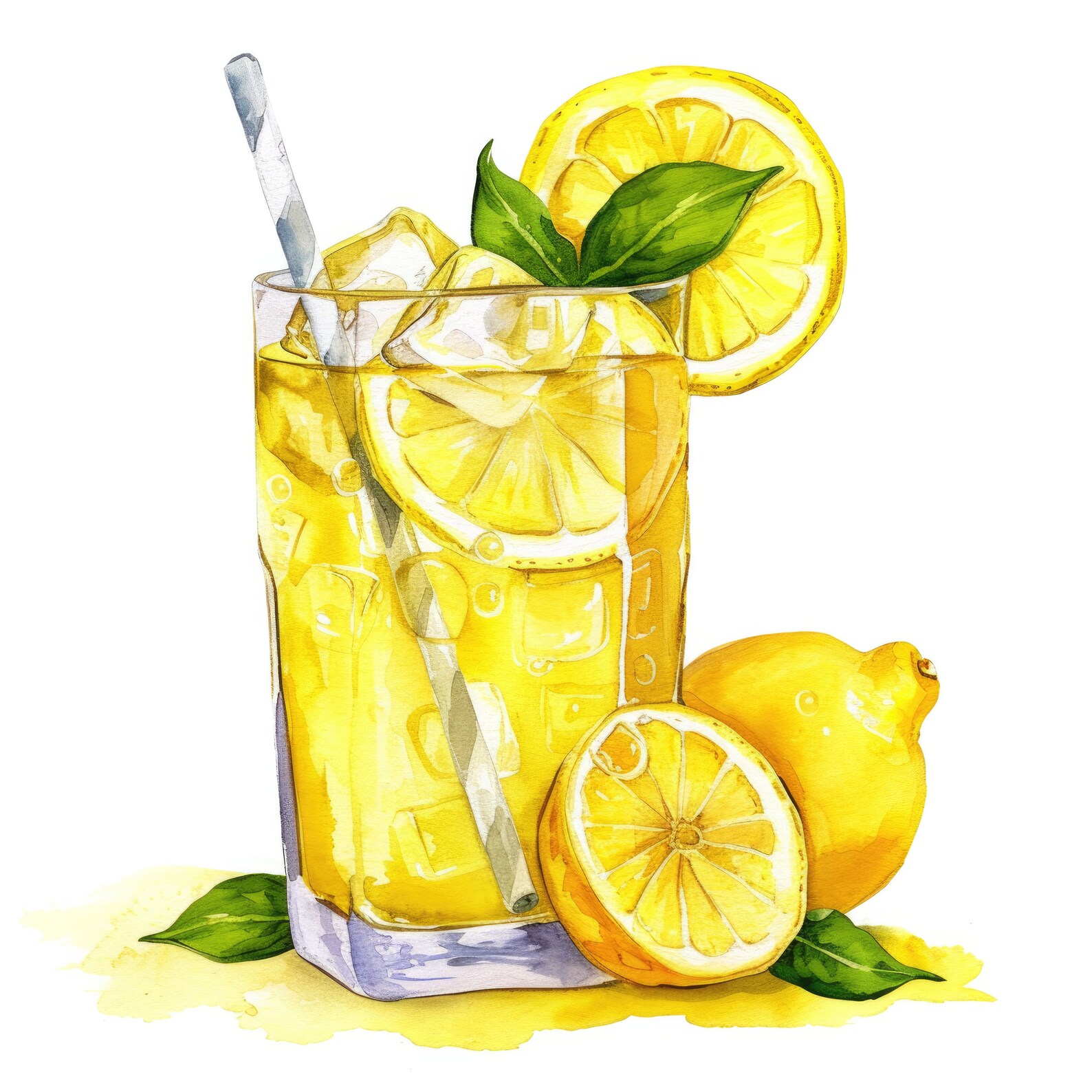 Lemonade Clip Art: Watercolor Lemonade Stand & Summer Clipart, Lemon ...