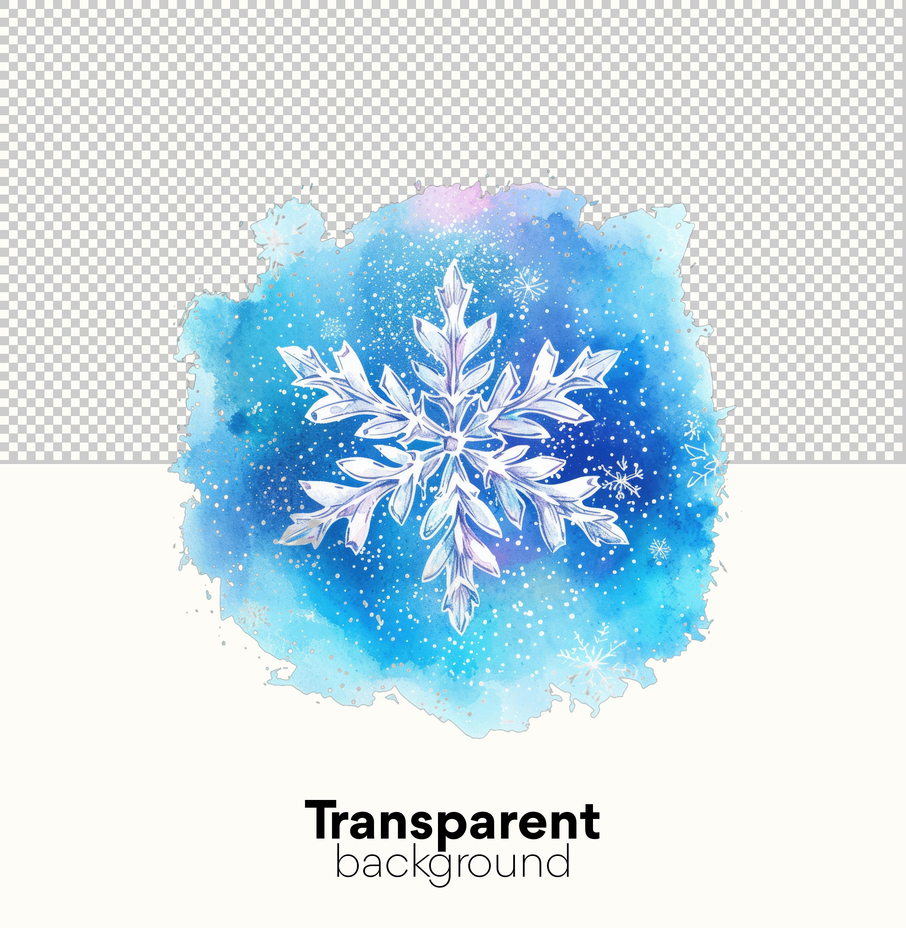 Snowflake Clipart: Watercolor Christmas, Winter Snow Clipart ...