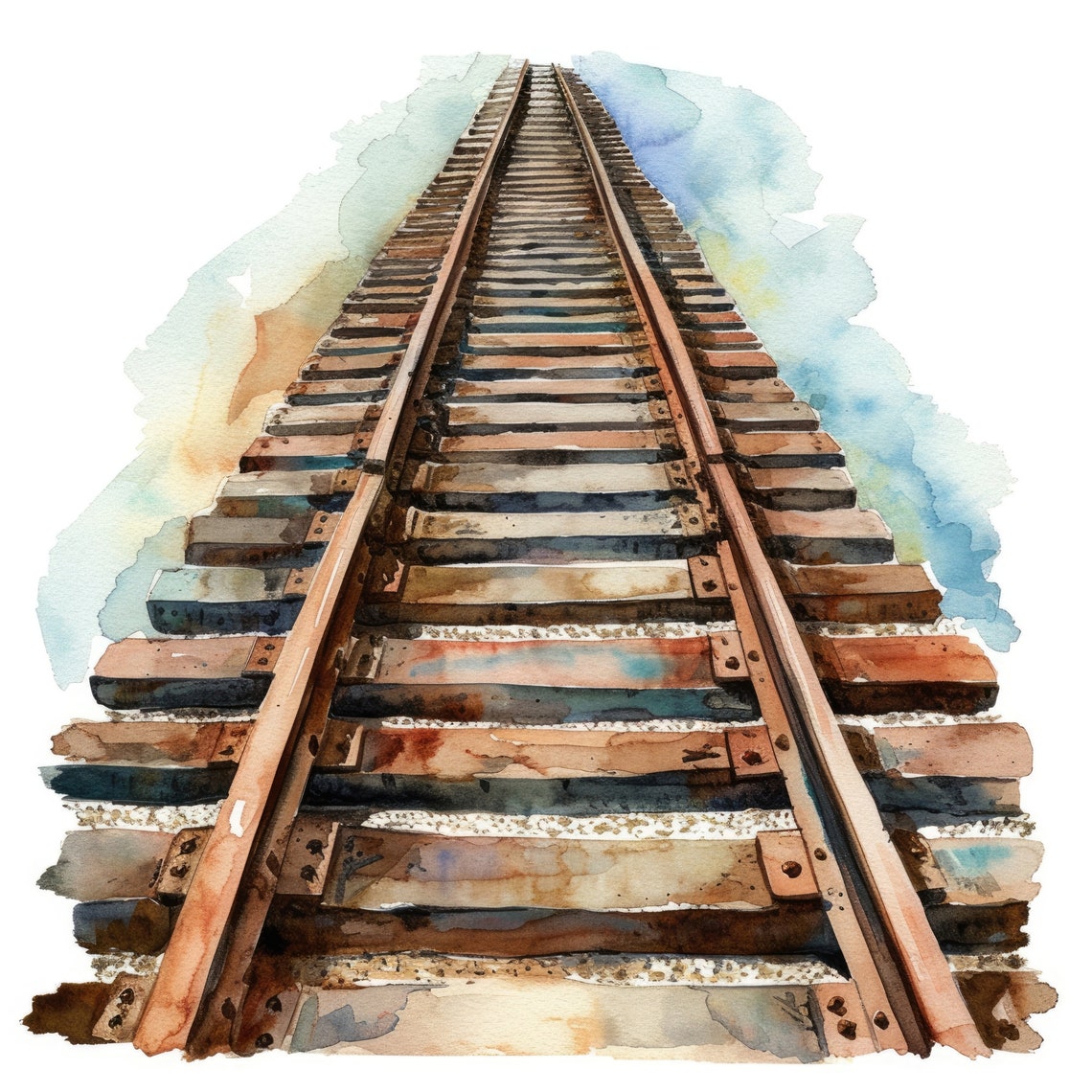 Train Track Clipart Set, Train Carriages, Railroad Clip Art, Digital ...