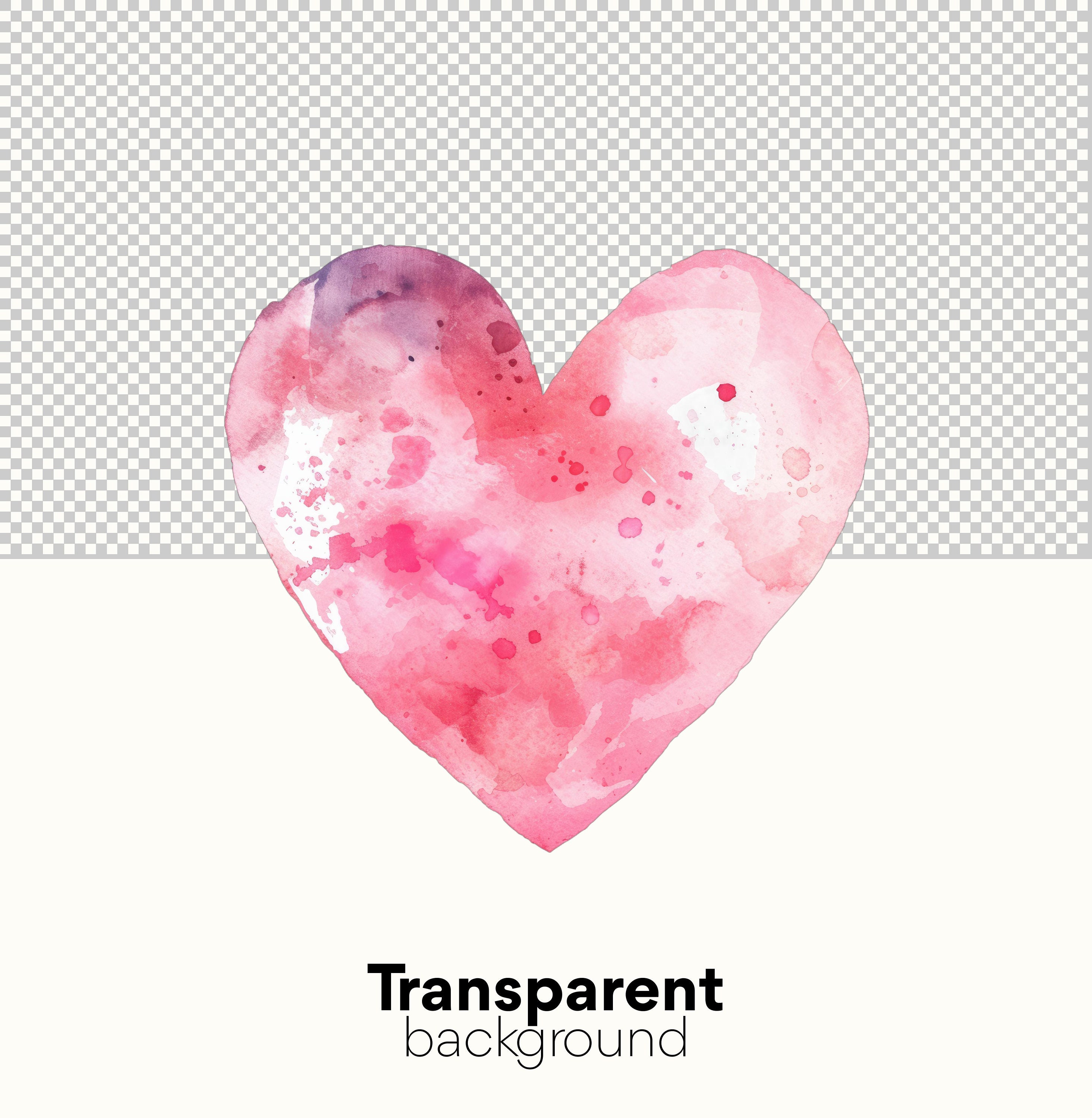 Pink Heart Clip Art, Heart Clipart, Watercolor Hearts for Mother's Day ...