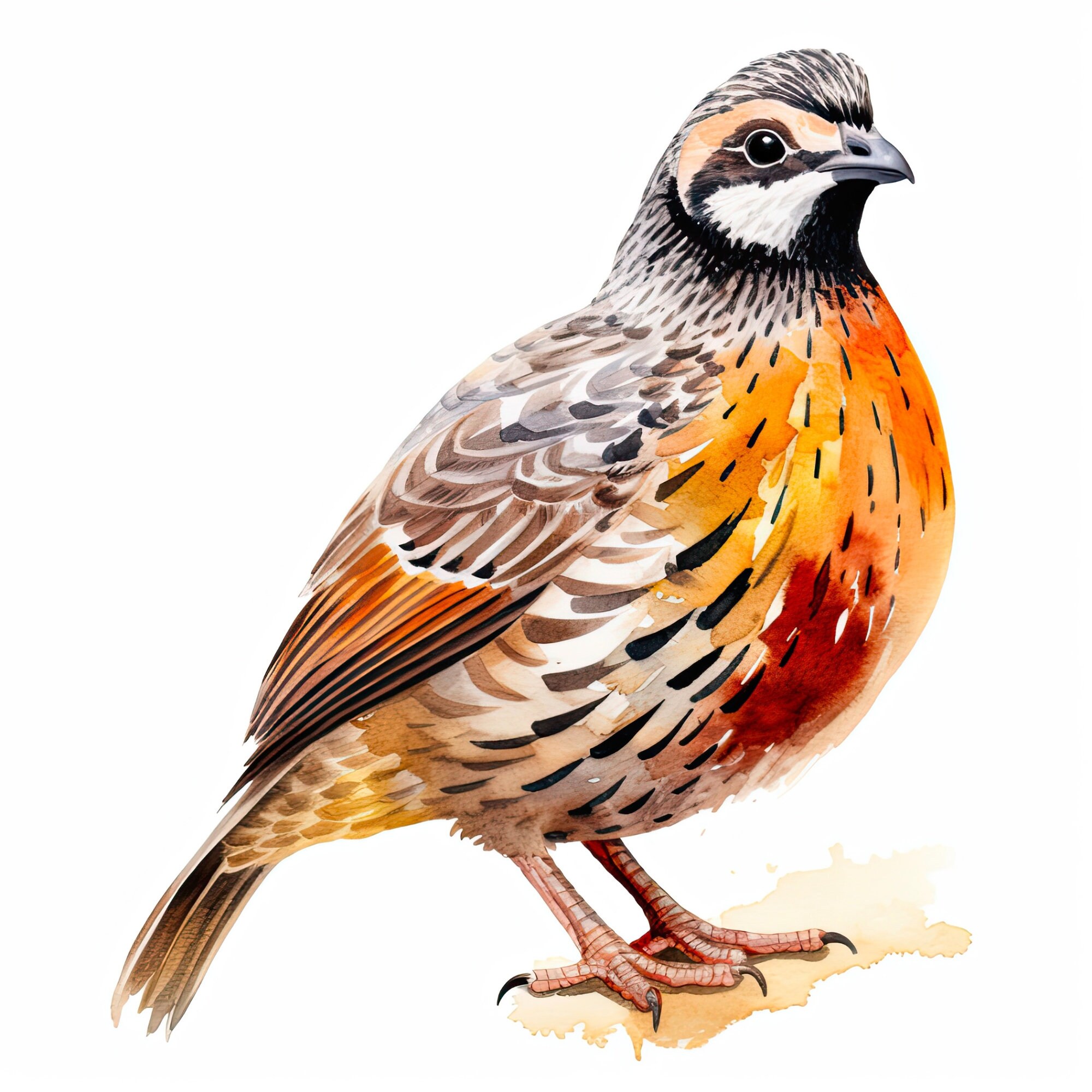Quail Clipart: Watercolor Quail Bird Art, Digital Download for ...