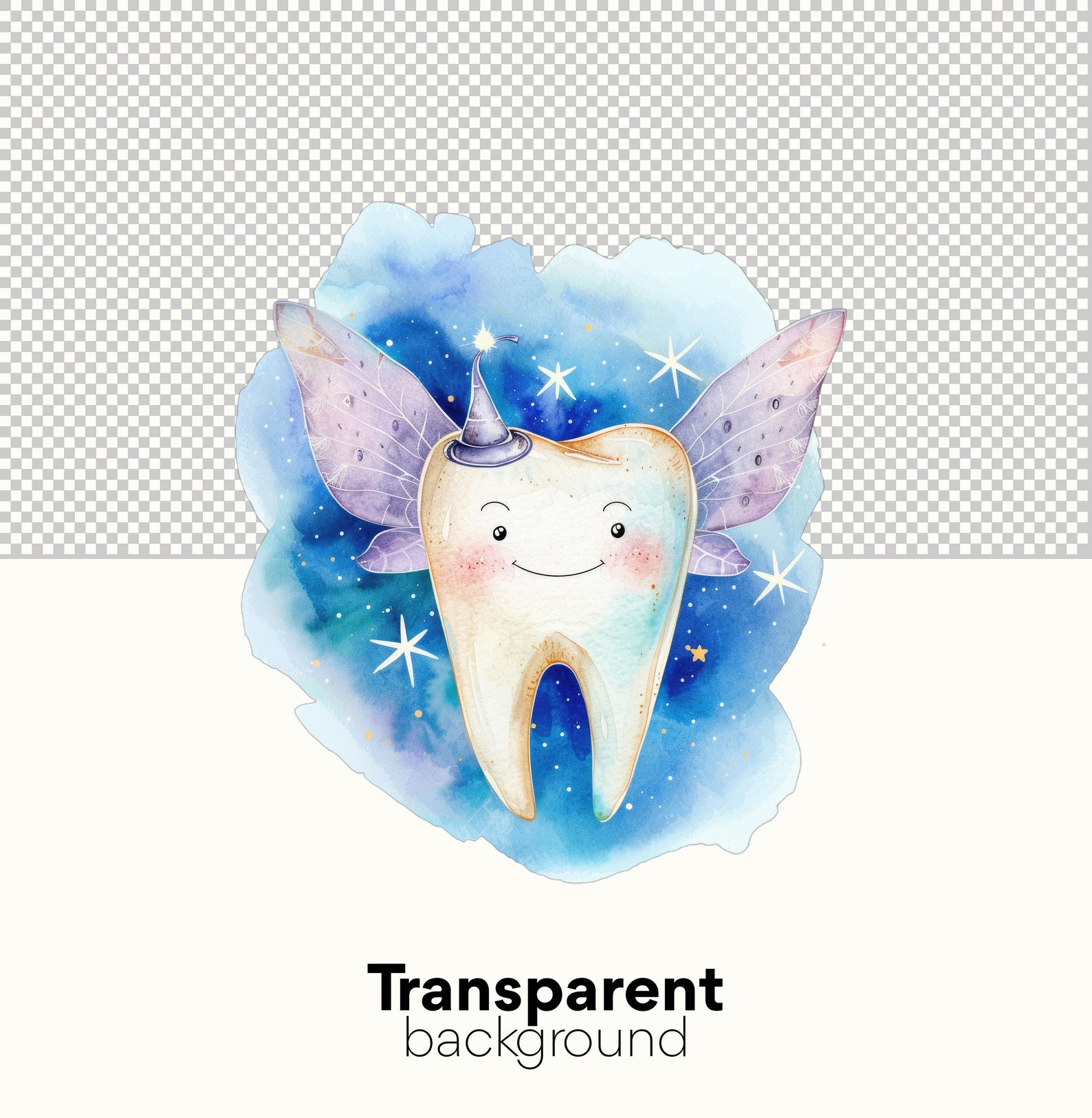 Tooth Fairy Clip Art: Watercolor Teeth & Fairy Clipart for Planner ...