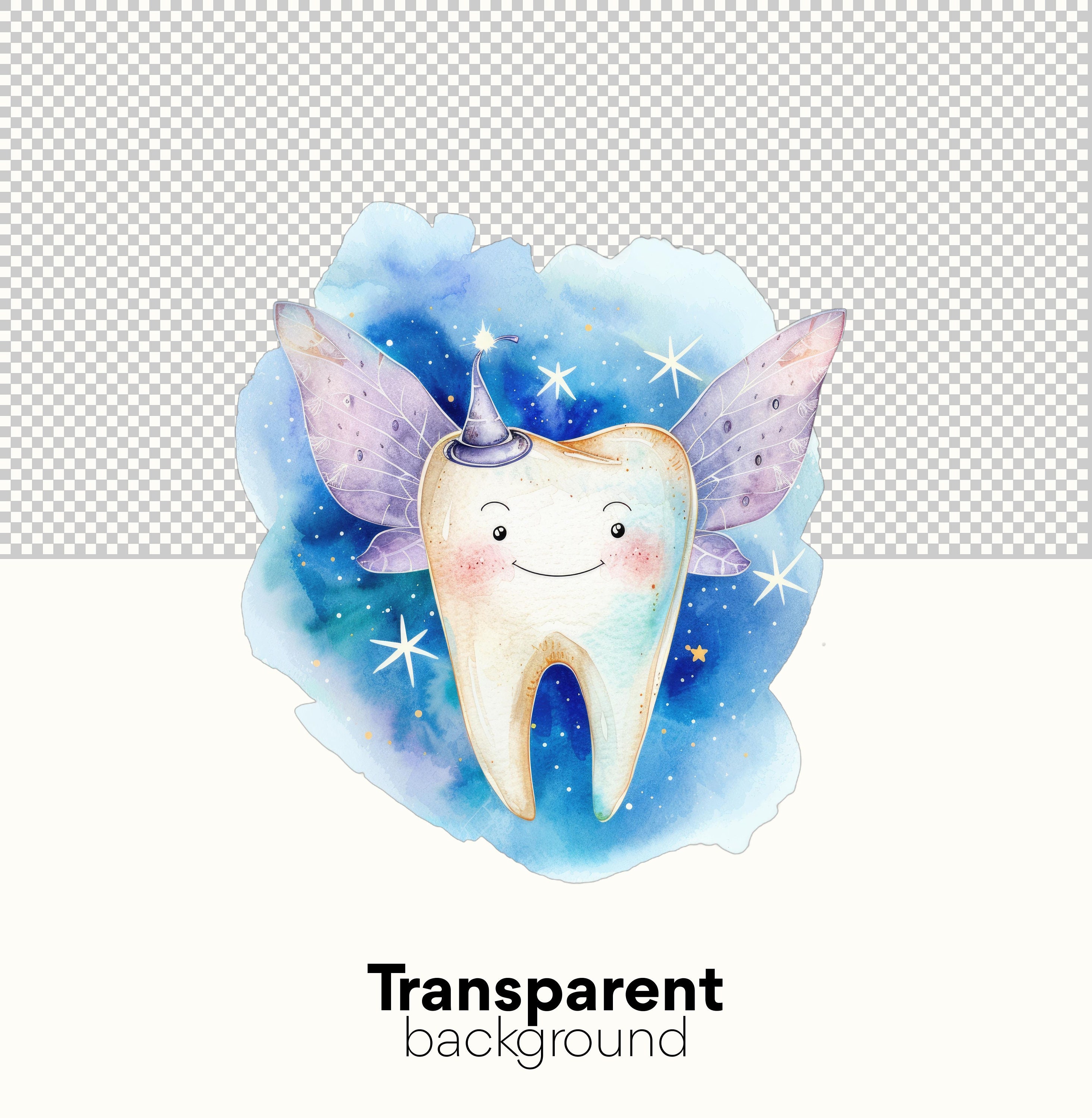 Tooth Fairy Clip Art: Watercolor Teeth & Fairy Clipart for Planner ...