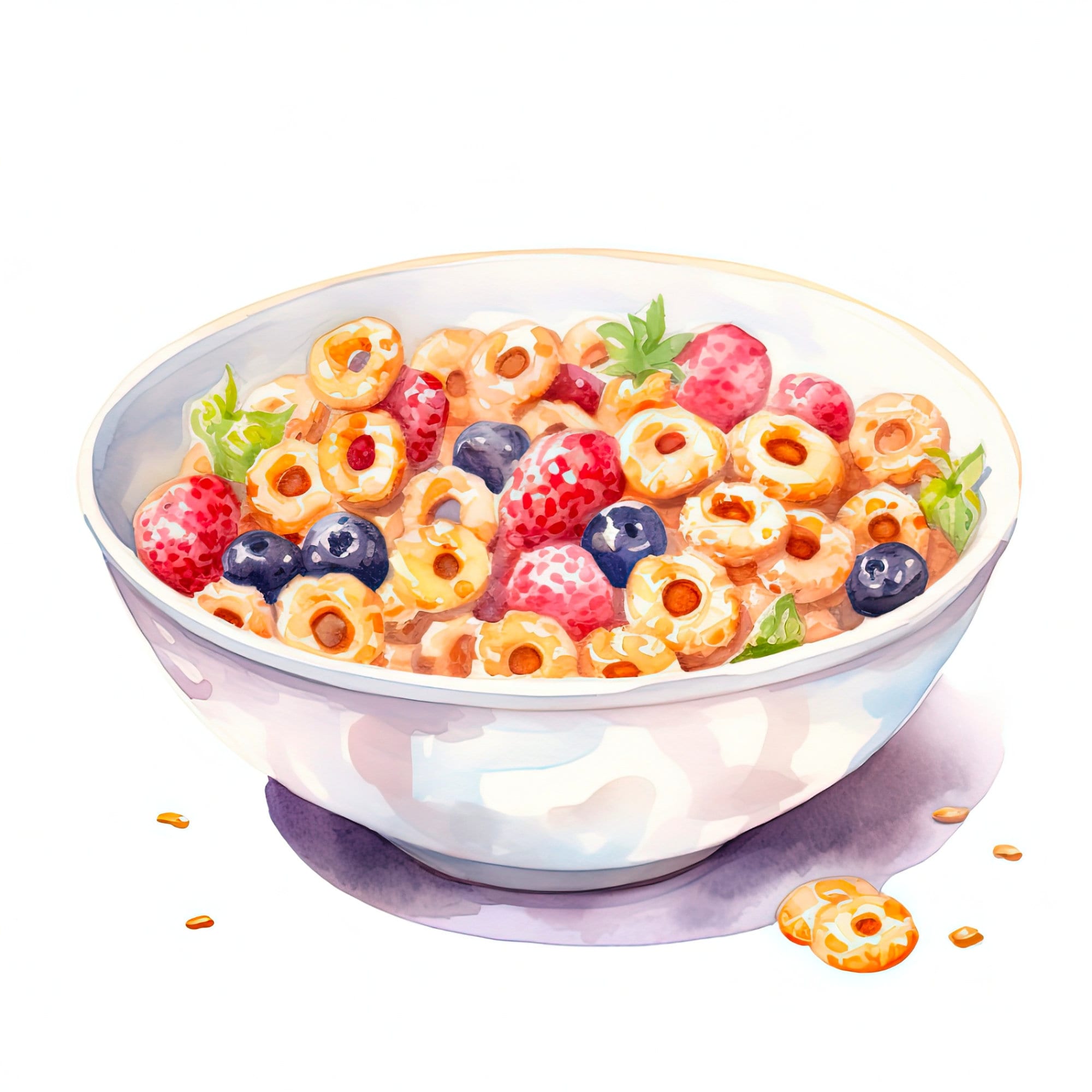 Cereal Clipart: Breakfast Food Digital Art for Scrapbooking, Cupcake ...