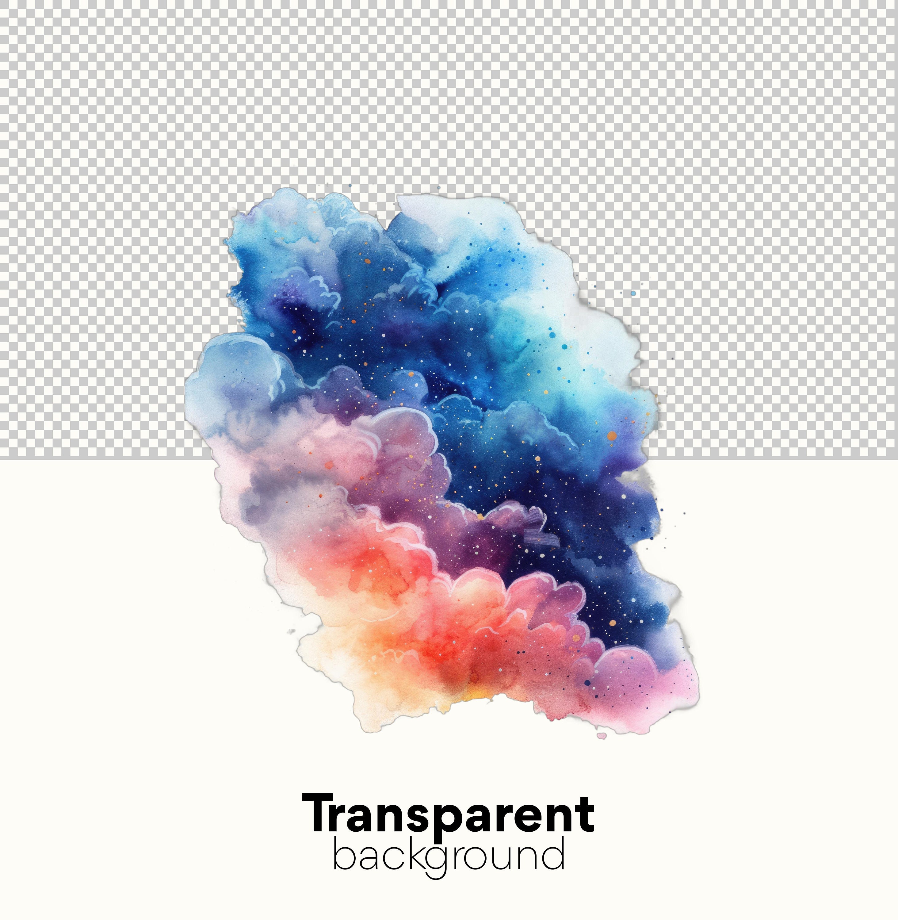 Sky Clipart Digital Paper: Night Sky Scrapbooking Paper, Watercolor Sky ...