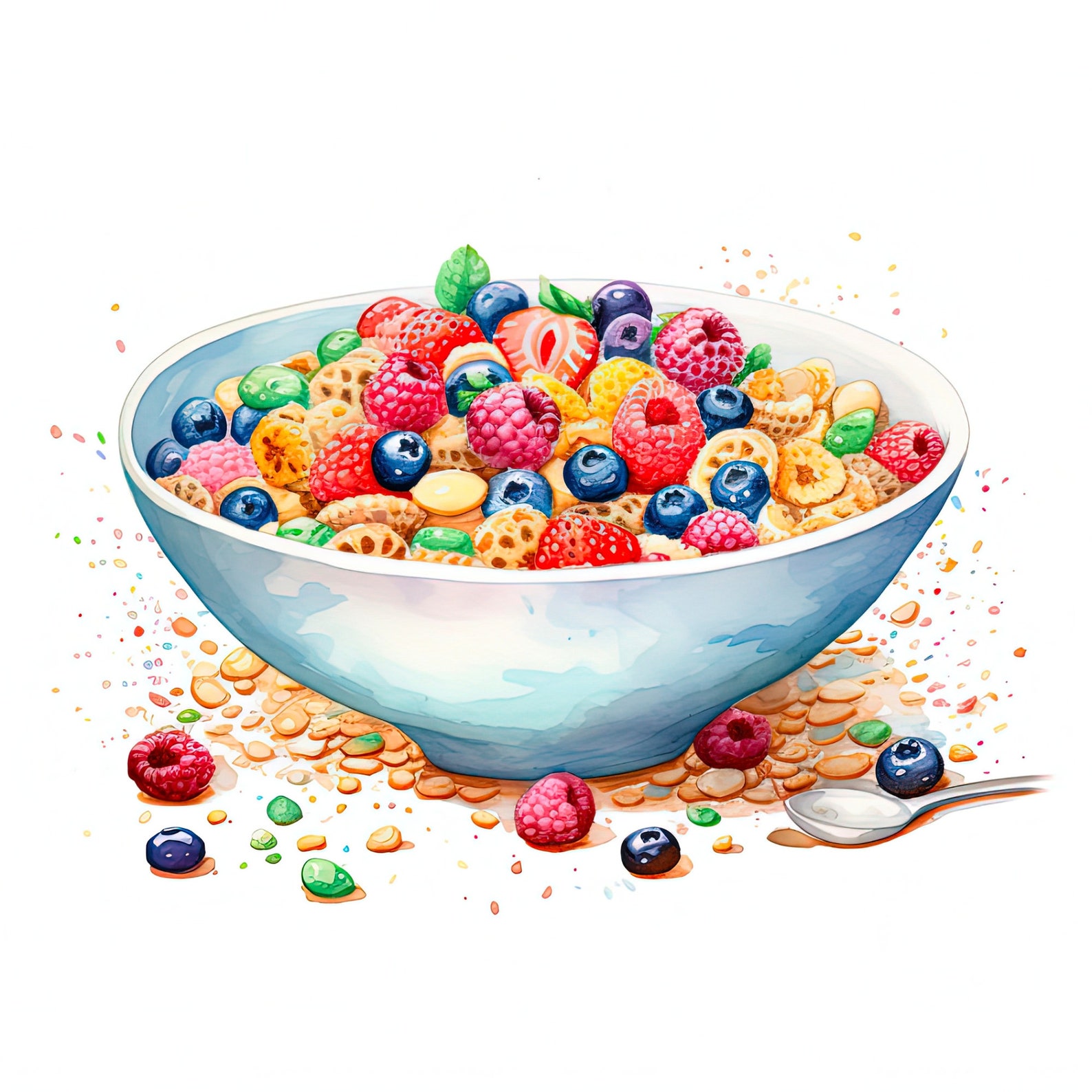 Cereal Clipart: Breakfast Food Digital Art for Scrapbooking, Cupcake ...