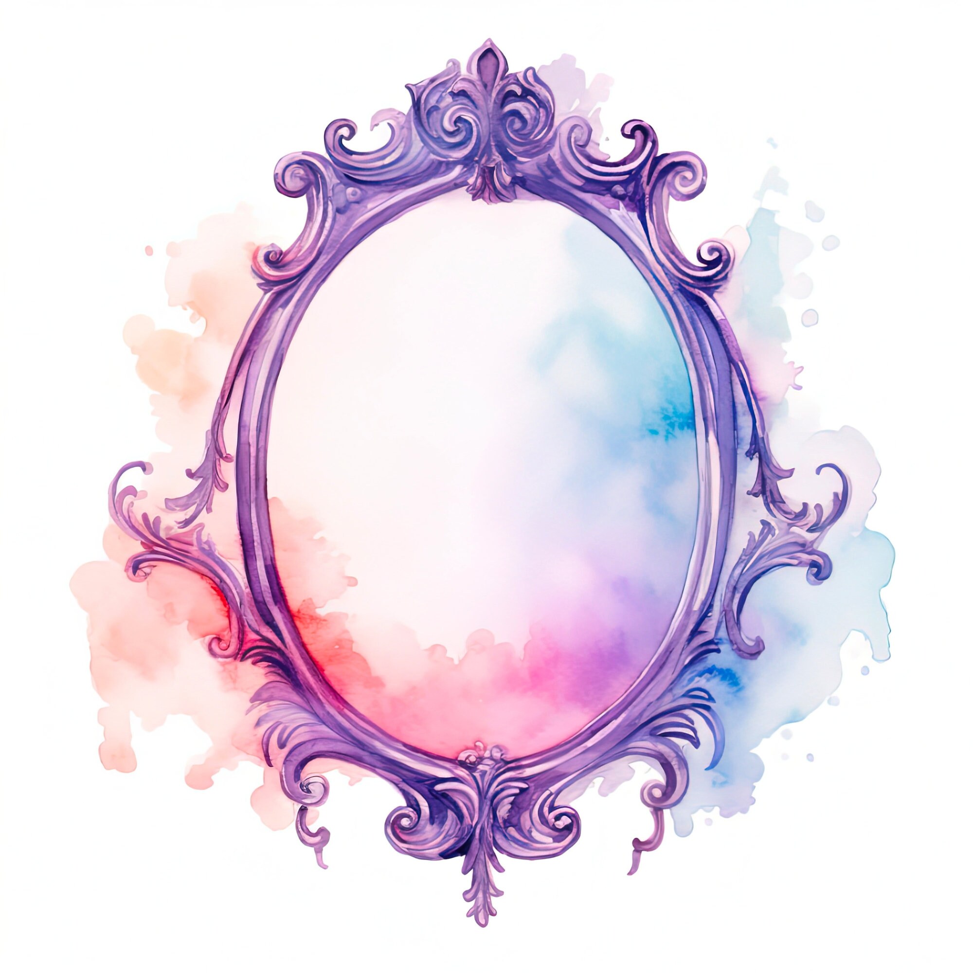Mirror Clipart: Watercolor, Instant Download, Vintage & Gothic Styles ...