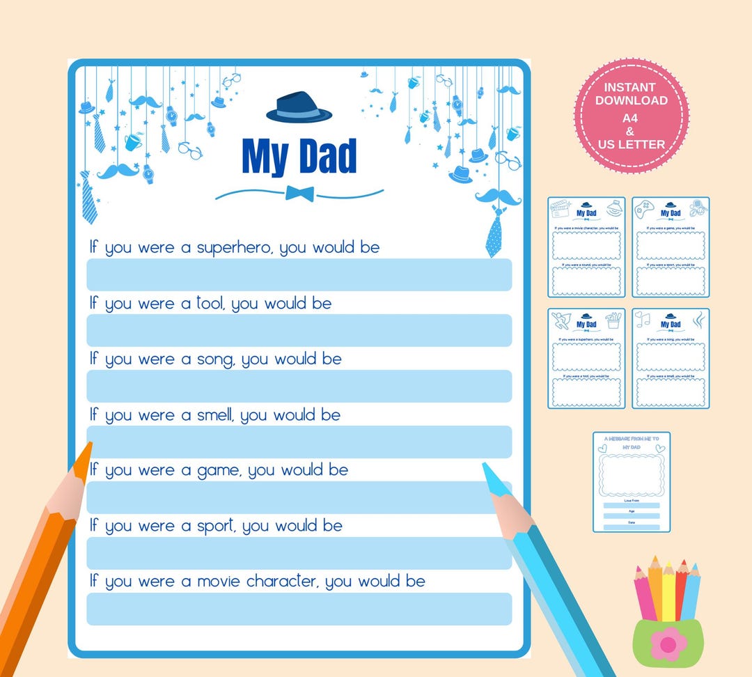 Personalized Father's Day Printable Gift From Kids, Father's Day ...