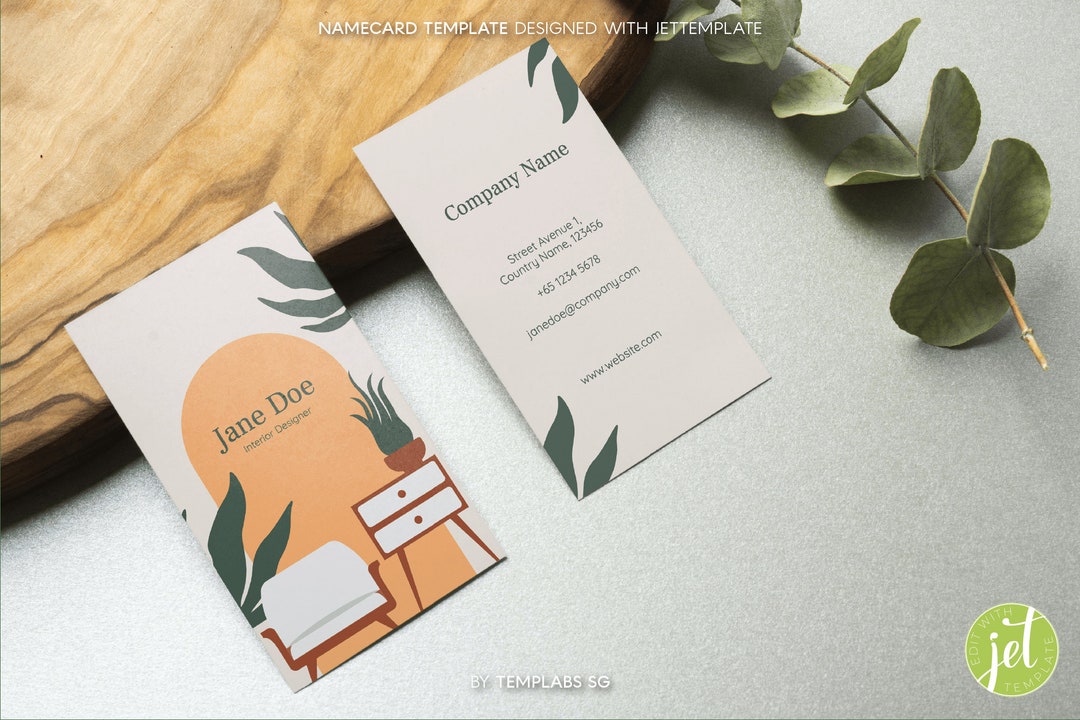 Interior Design Namecard/business Card Editable & Printable Template ...
