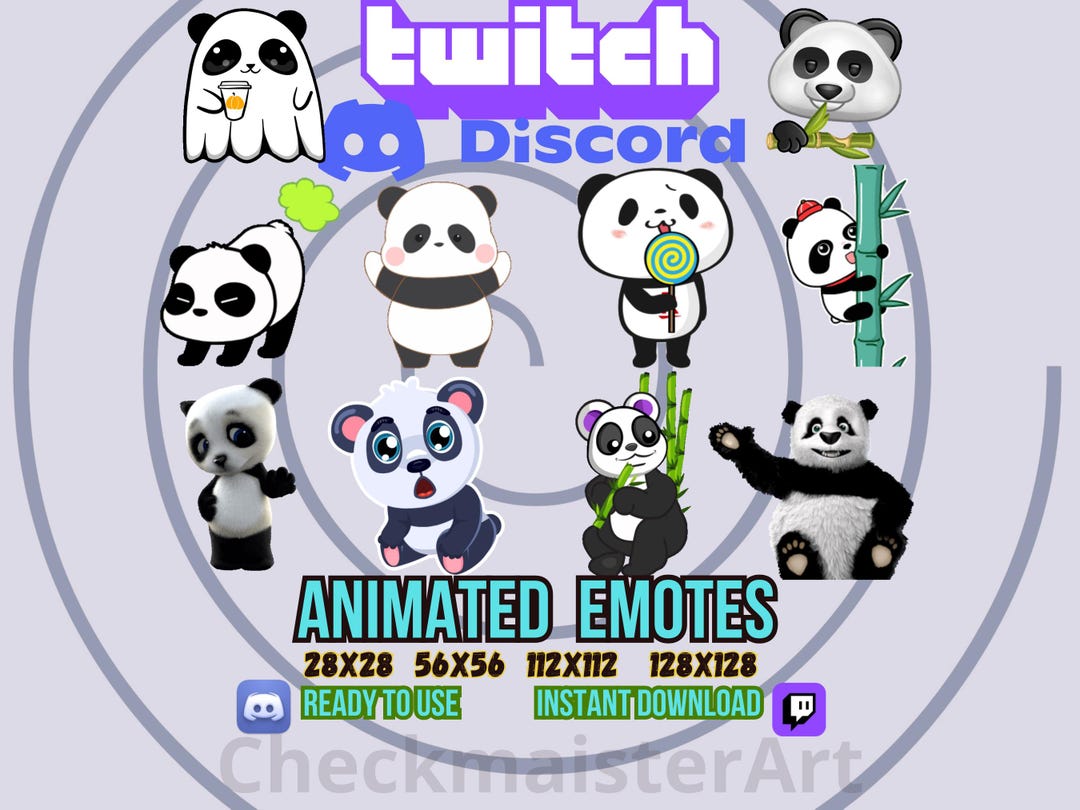 10 Animated Bamboo Panda Emotes Bundle, Twitch Emotes, Discord Emotes ...