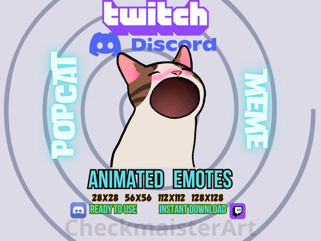 Animated Pop Cat Meme Emote, Twitch Emotes, Discord Emotes, Cute Emote ...