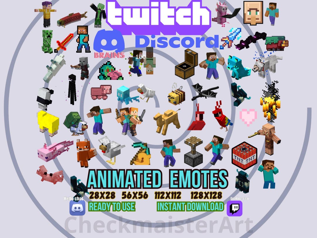50 Animated Pixel Craft Emotes Bundle, Twitch Emotes, Discord Emotes ...
