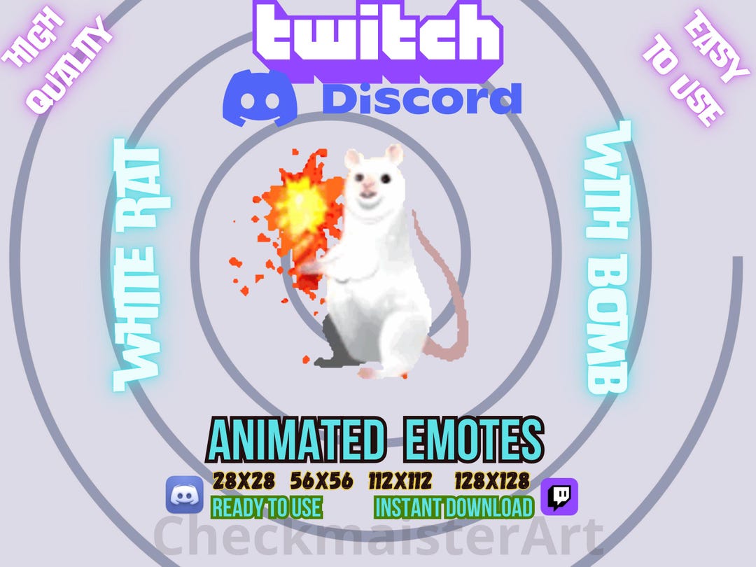 Animated White Rat Bomb Emote: Twitch/discord Streamer Meme (GIF ...