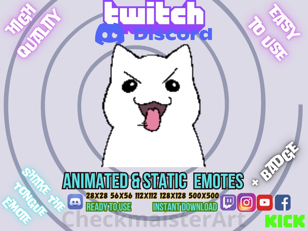 Animated Shake the Tongue Emote: Twitch/discord/kick Streamer Meme ...
