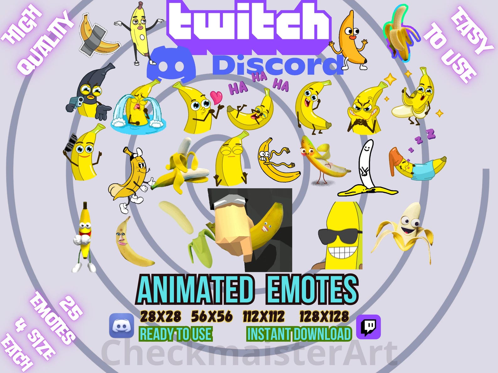 25 Animated Lit Banana Emotes, Twitch Emotes, Discord Emotes, Cute ...