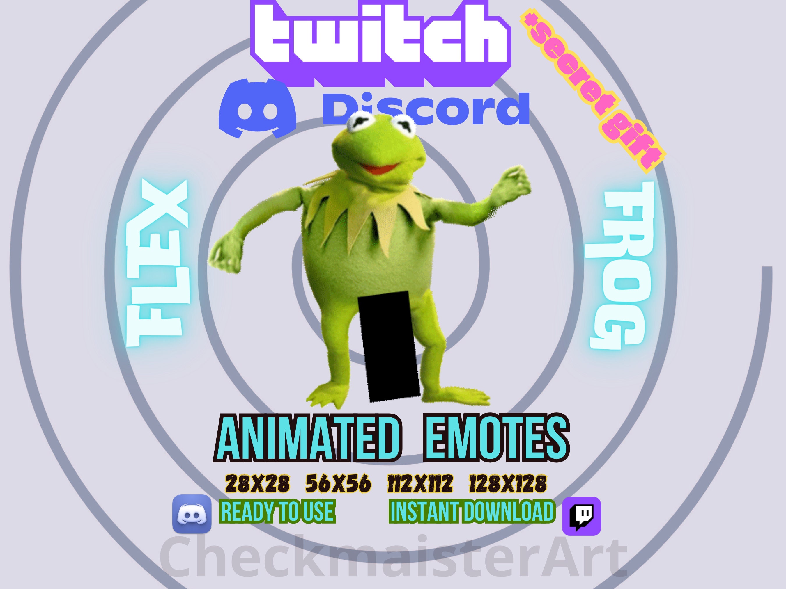 Animated Flex Frog Emote, Twitch Emotes, Discord Emotes, Streamers ...