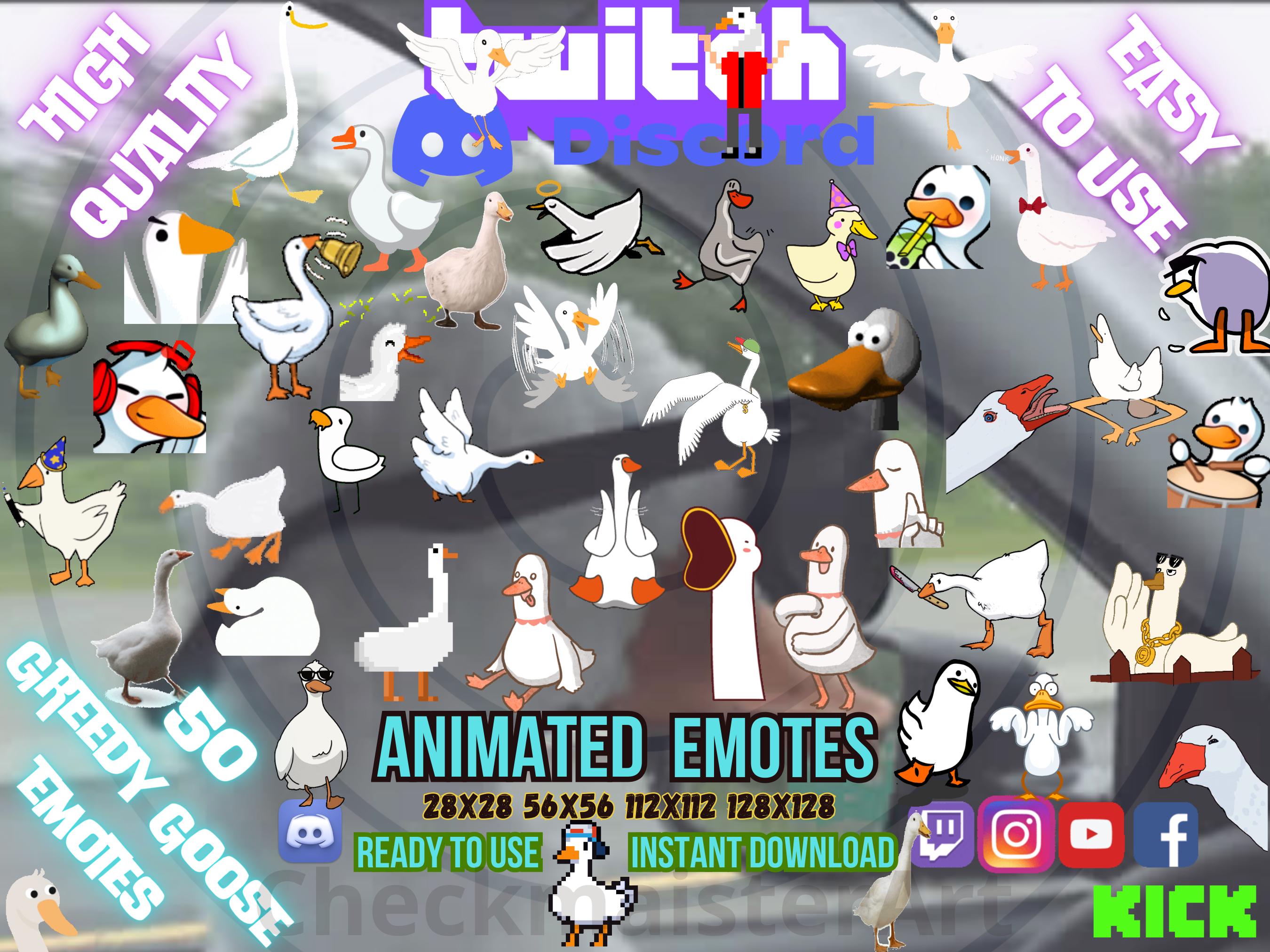 50 Animated Greedy Goose Emotes: Twitch, Discord, Youtube (instant ...