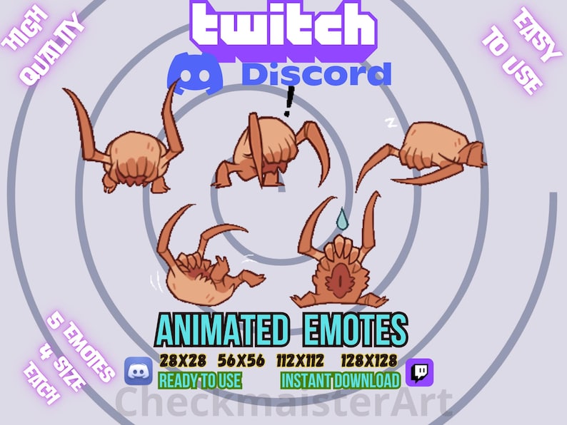 5 Animated Facecrab Emotes, Discord Emotes, Twitch Emotes, Pretty Cute ...