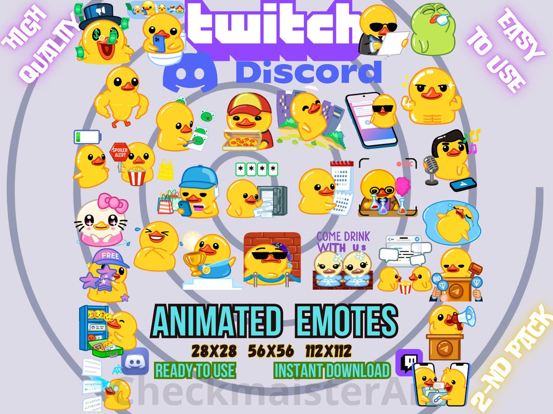 Animated Duck Emotes Pack: Twitch, Discord, Youtube (digital Download ...