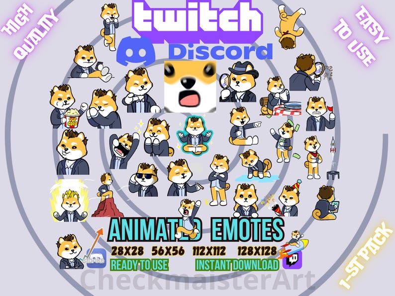 30 Animated Dog Twitch Emotes: Kawaii Puppy Pack (digital Download) - Etsy