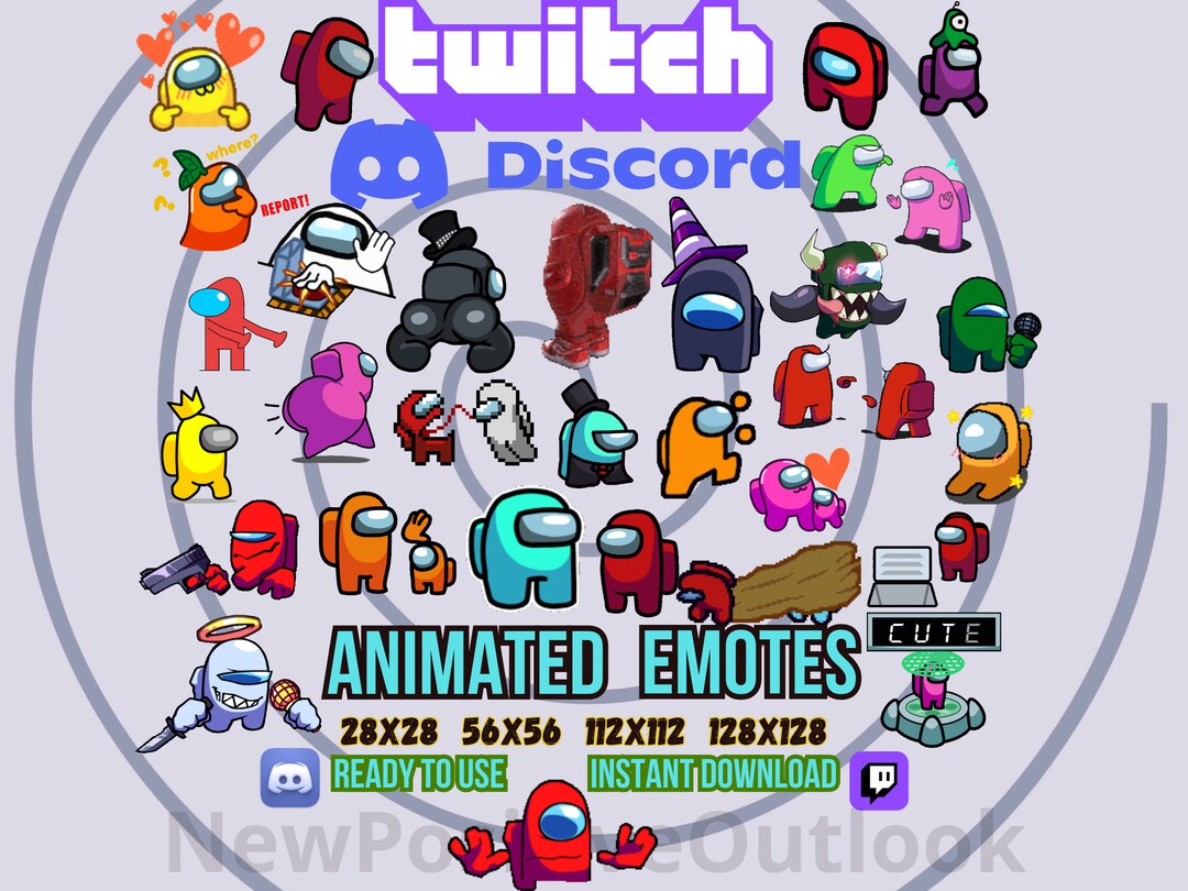 30 Animated Among Us Emotes: Twitch, Discord, Youtube (instant Download ...