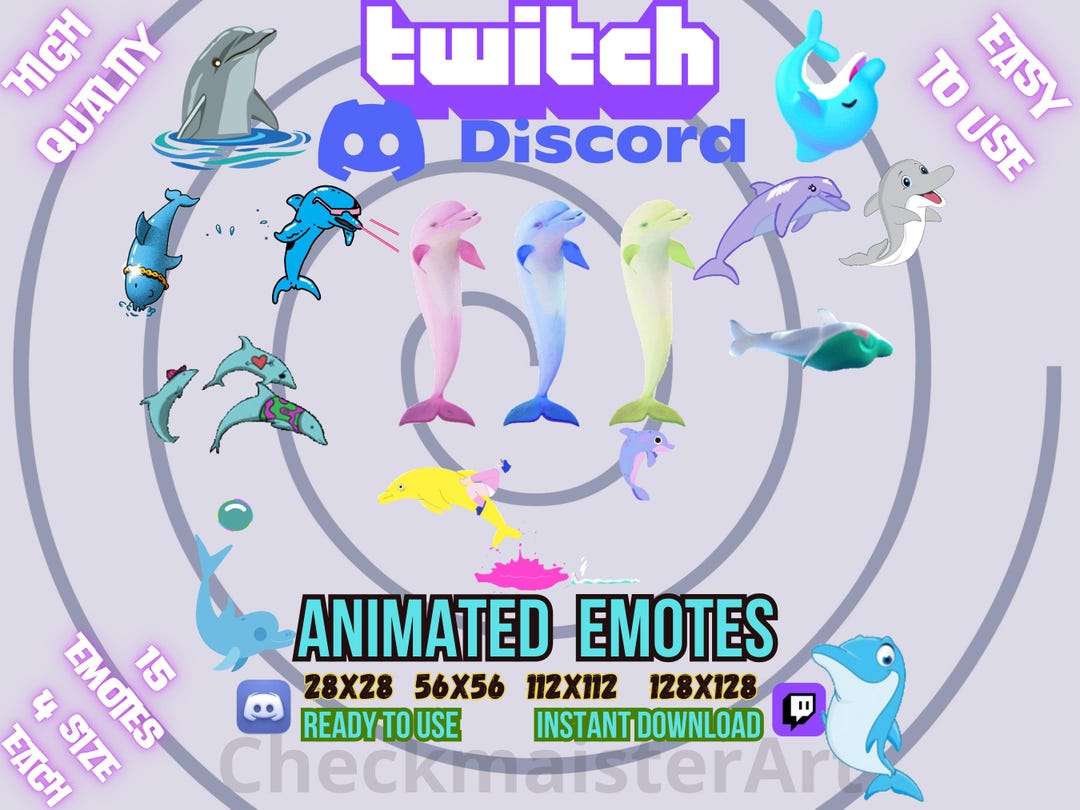 15 Animated Dancing Dolphin Emotes: Twitch/discord Streamer Emotes ...