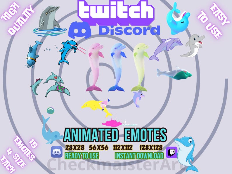 15 Animated Dancing Dolphin Emotes: Twitch/discord Streamer Emotes ...
