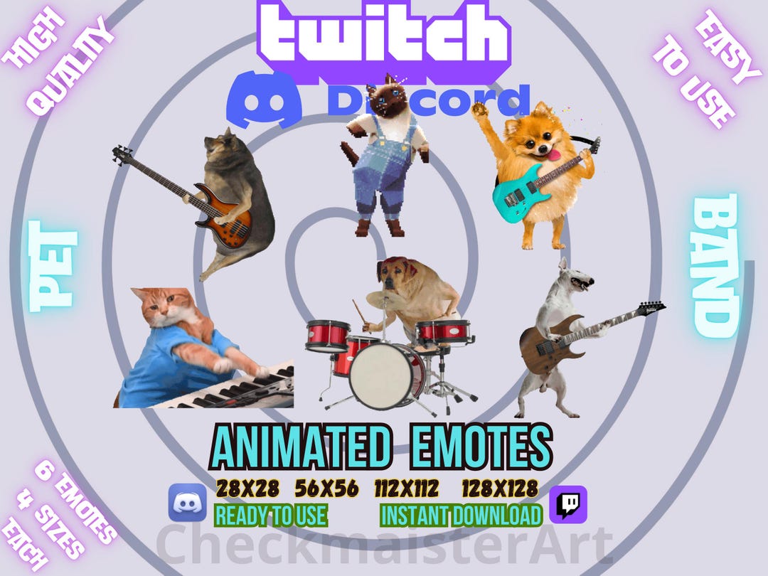 Animated Pet Band Emotes: Twitch, Discord, Youtube (digital Download ...