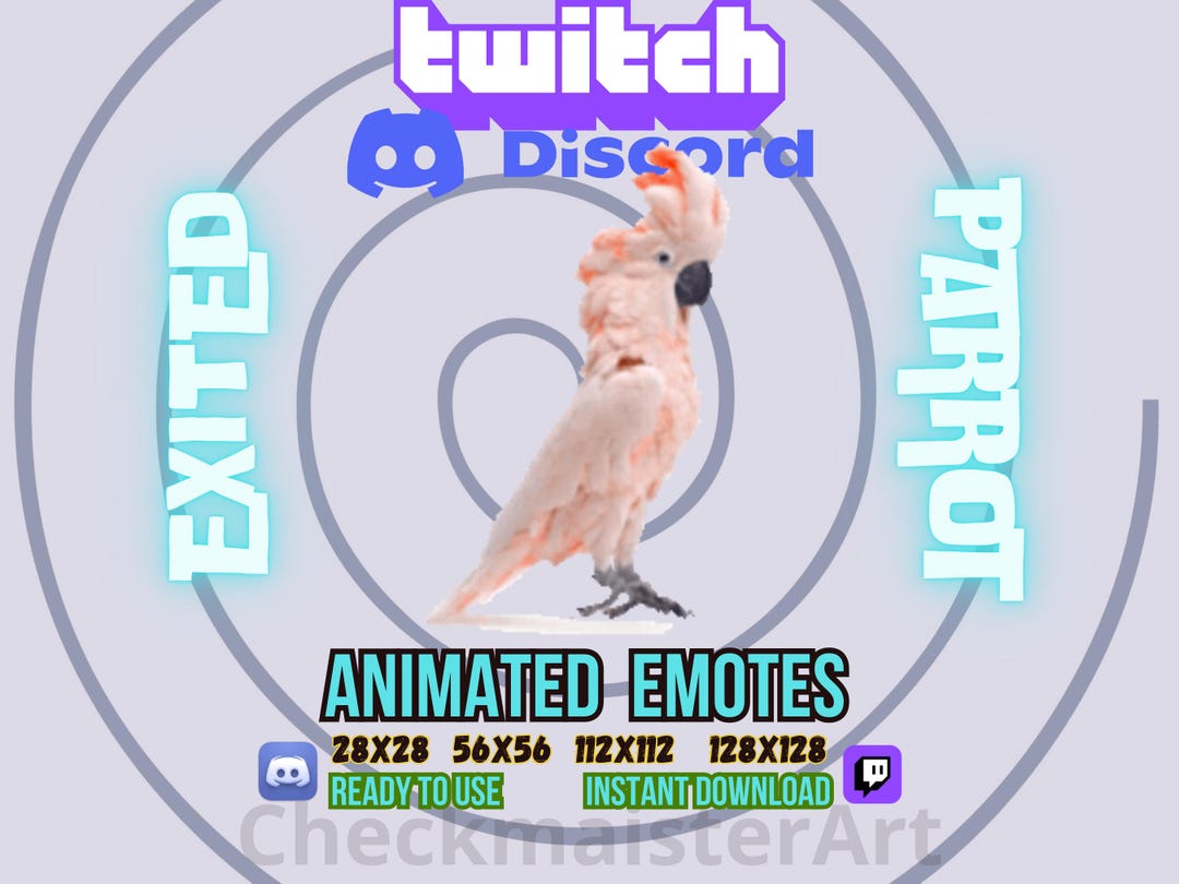 Exited Parrot Emote, Twitch Emote, Youtube Emote, Discord Emote ...
