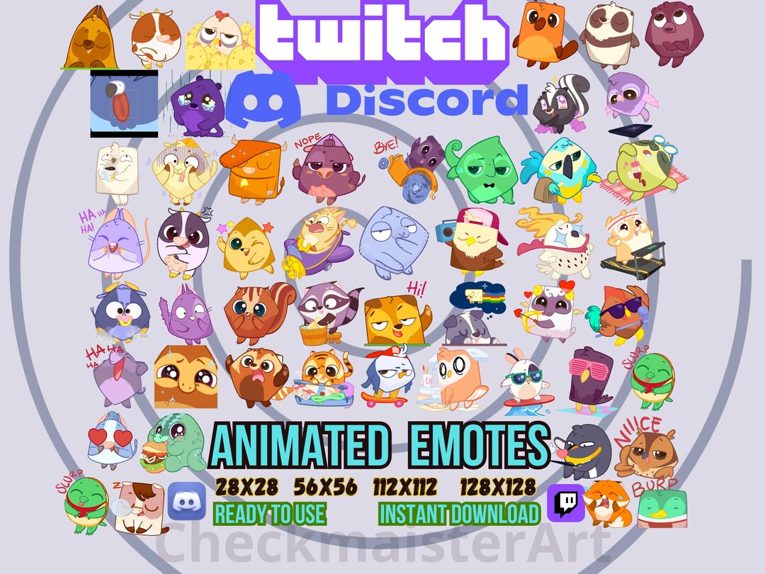 Animated Lit Animal Emotes: Twitch/discord Streamer Pack - Etsy