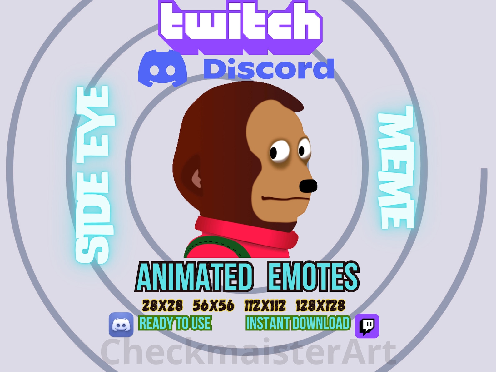 Animated Side Eye Monkey Meme Emote: Twitch/discord (instant Download ...