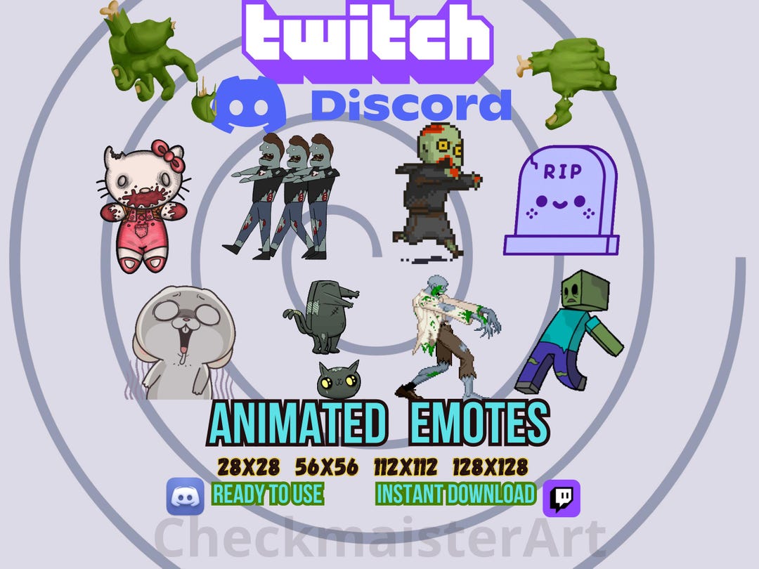 10 Animated Zombie Emotes, Twitch Emotes, Discord Emotes, Streamers and ...