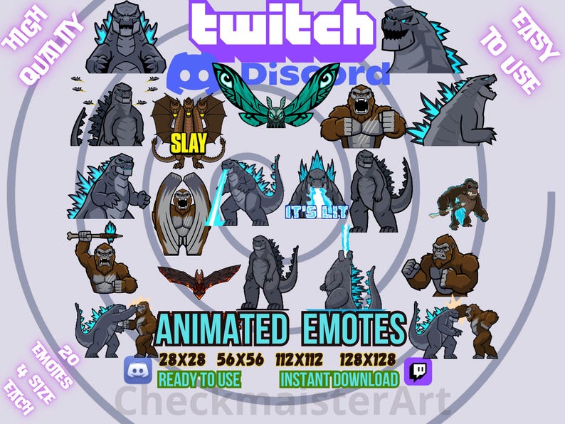 Animated Fantasy Monster Emotes: Twitch, Discord, Youtube (digital ...