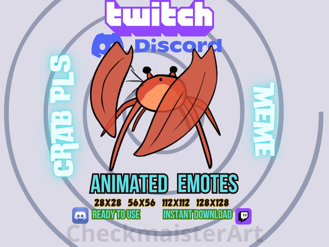 Animated Rave Crab Emote: Twitch/discord Streamer Meme (digital ...