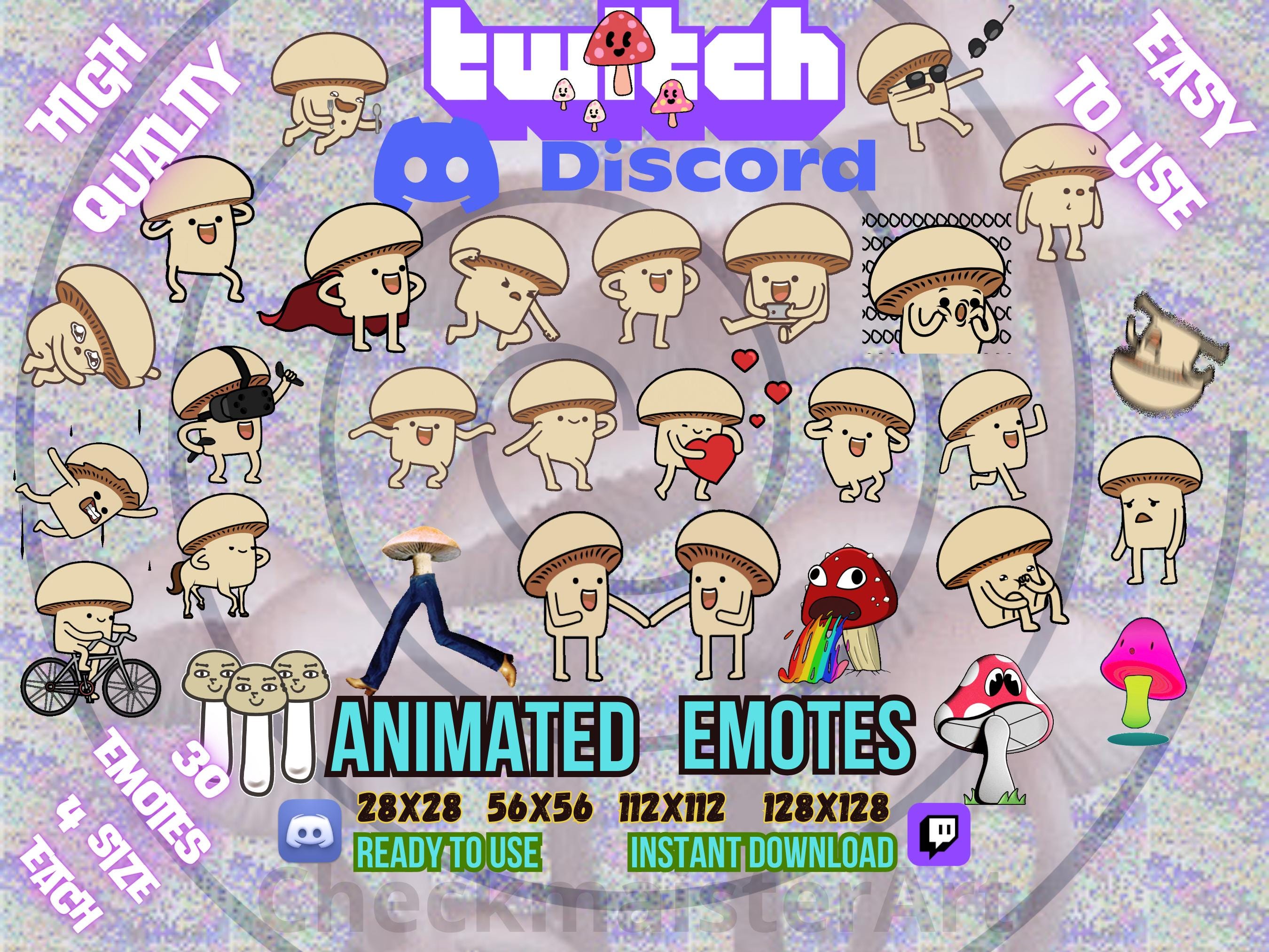 30 Animated Mushrooms Emotes, Twitch Emotes, Discord Emotes, Streamers ...
