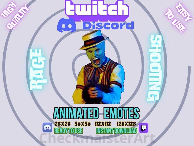 Animated Rage Shooting Emote, Twitch Emote, Discord Emote, Fire Emote ...