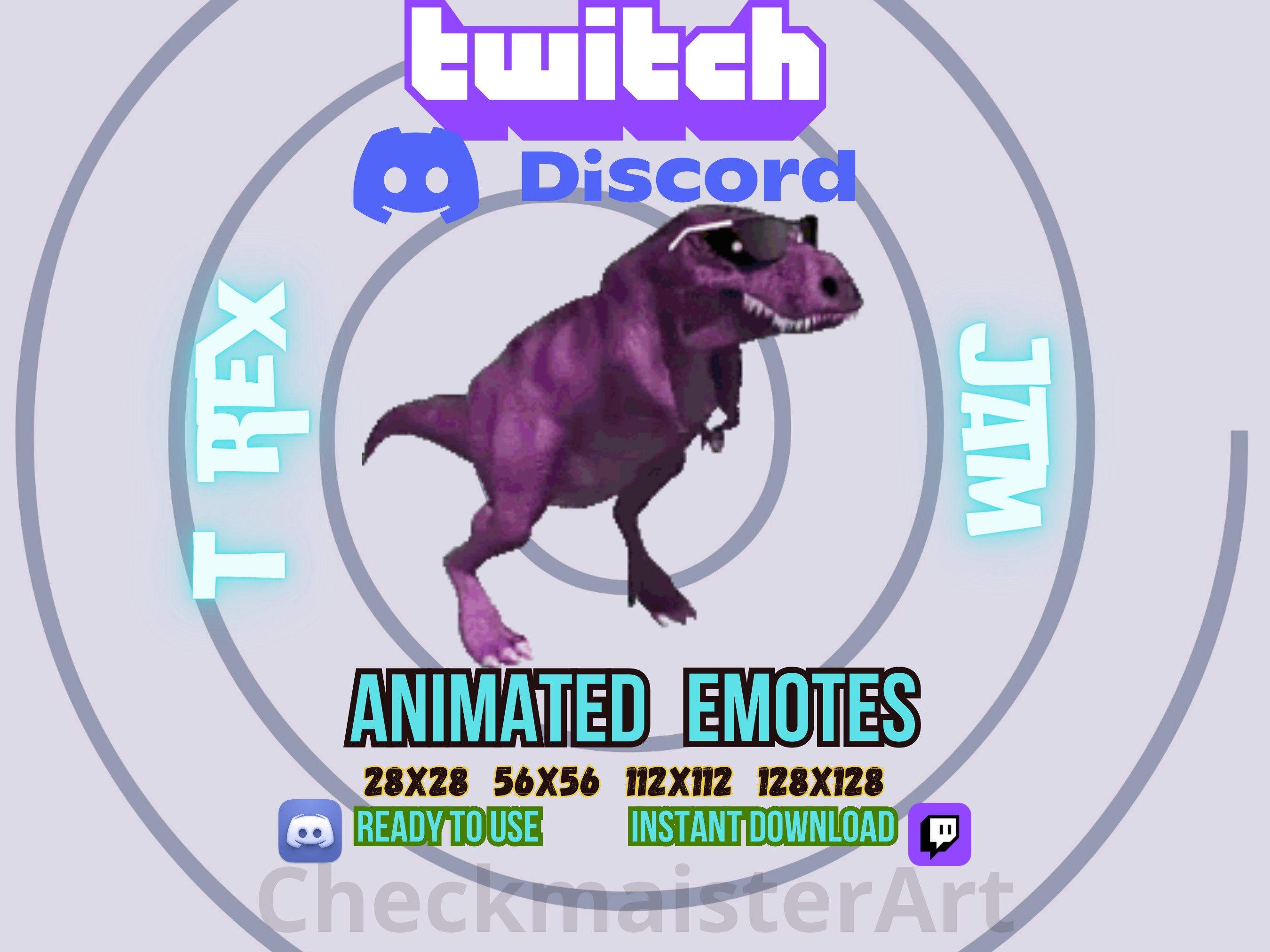 Animated T Rex Jam Emote, Twitch Emotes, Discord Emotes, Rave Emotes ...