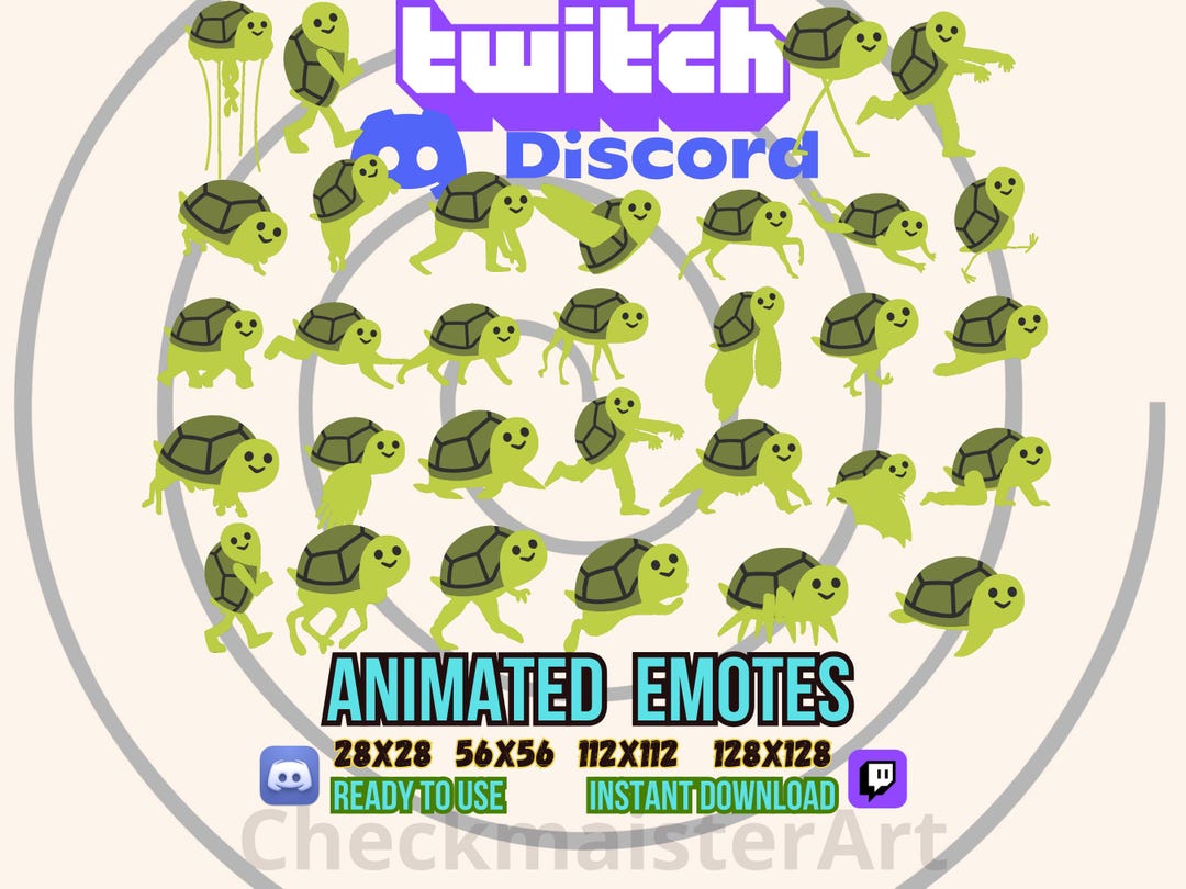 Animated Mimic Turtle Emotes: Twitch, Discord, Youtube (digital ...