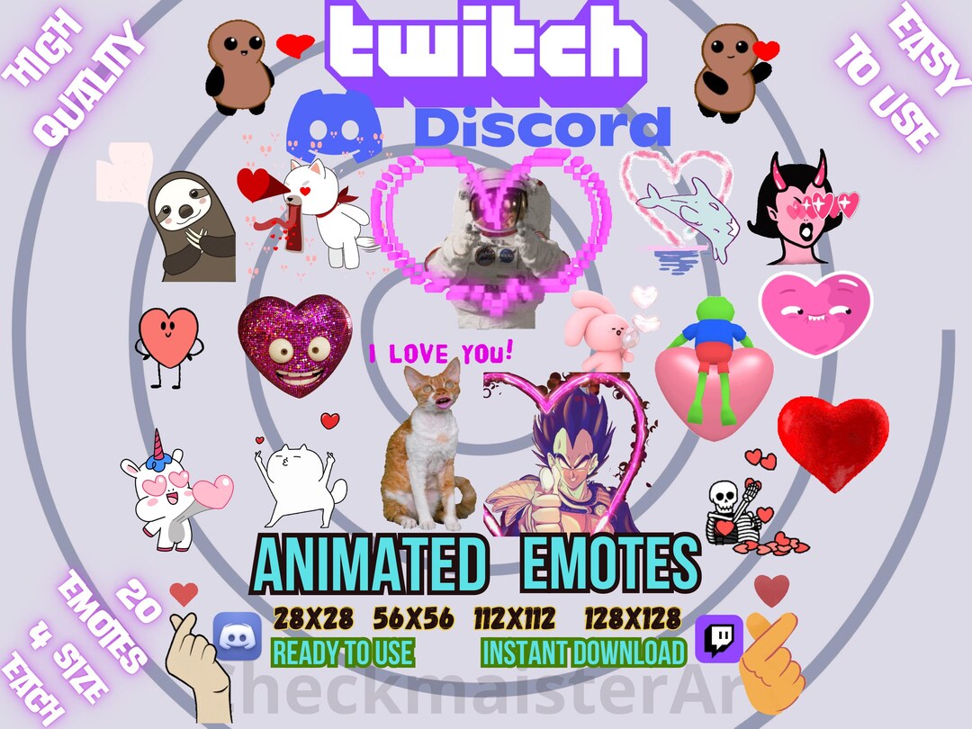 Animated Love Meme Emotes: Twitch/discord Streamer Amor Gifs (digital ...
