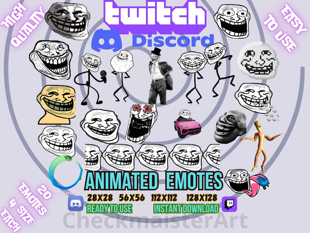 20 Animated Troll Emotes, Twitch Emotes, Discord Emotes, Streamers ...