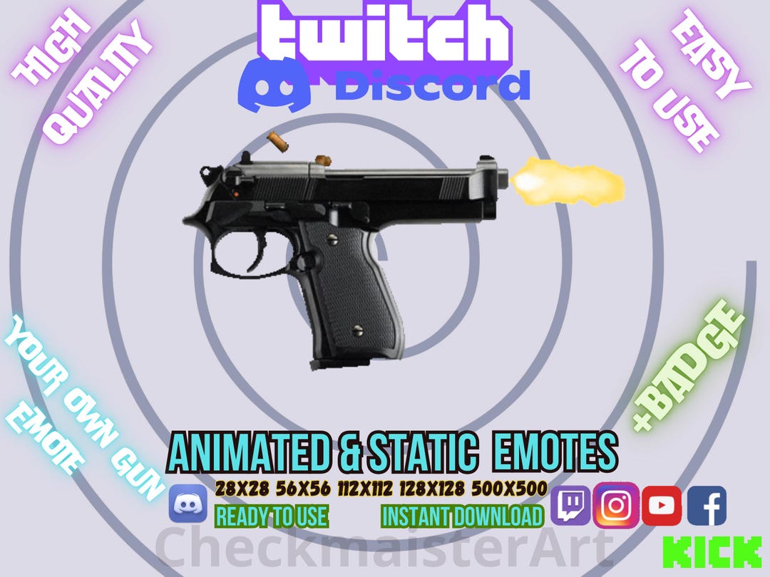 Animated/static "your Own Gun" Emote: Twitch/discord/kick Streamer ...