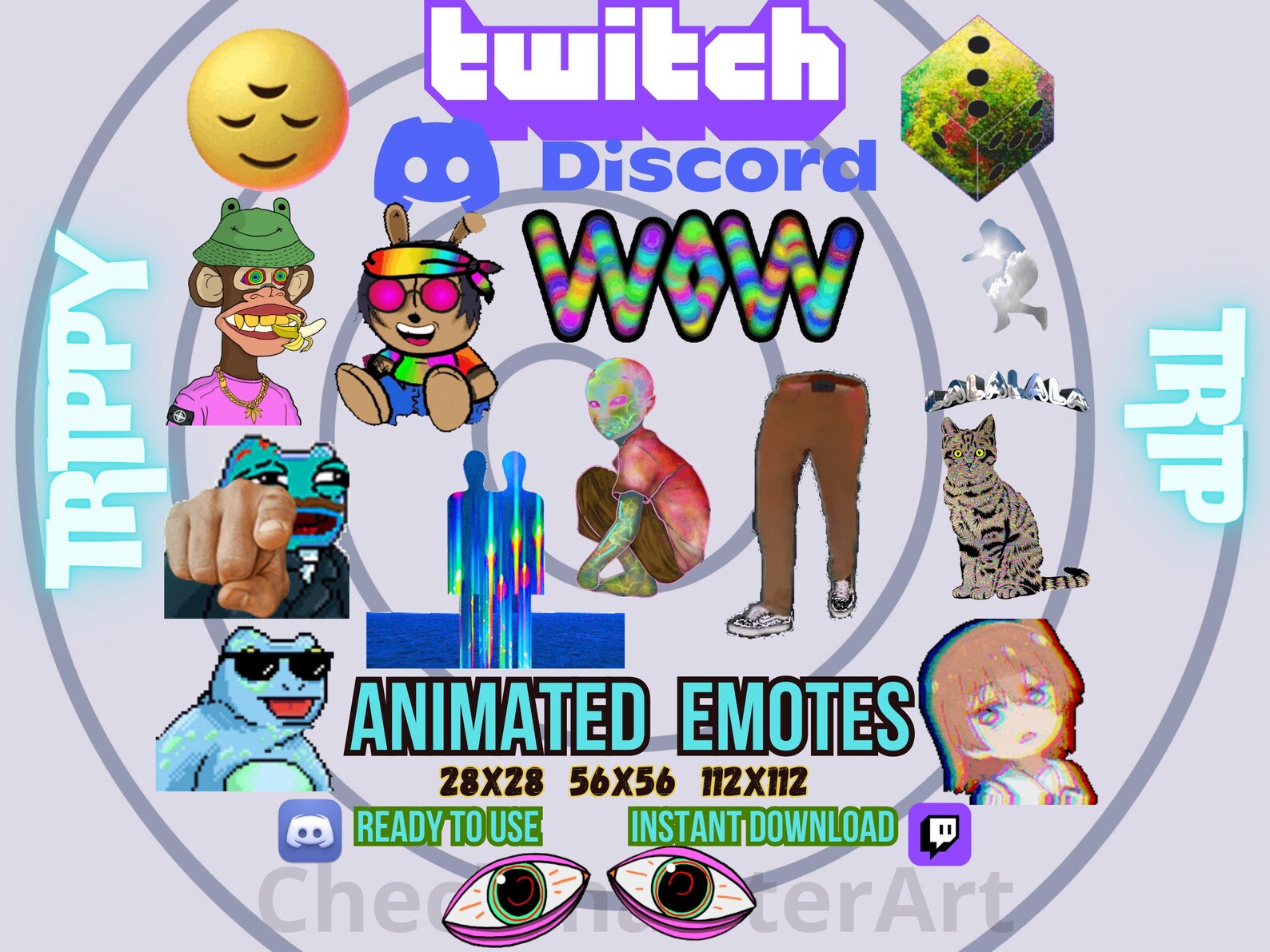 15 Animated Trippy Emotes, Twitch Emotes, Discord Emotes, Rave Emotes ...