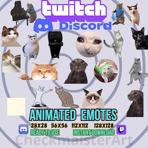 20 Animated Meme Cats Emotes, Twitch Emotes, Youtube Emote, Discord ...