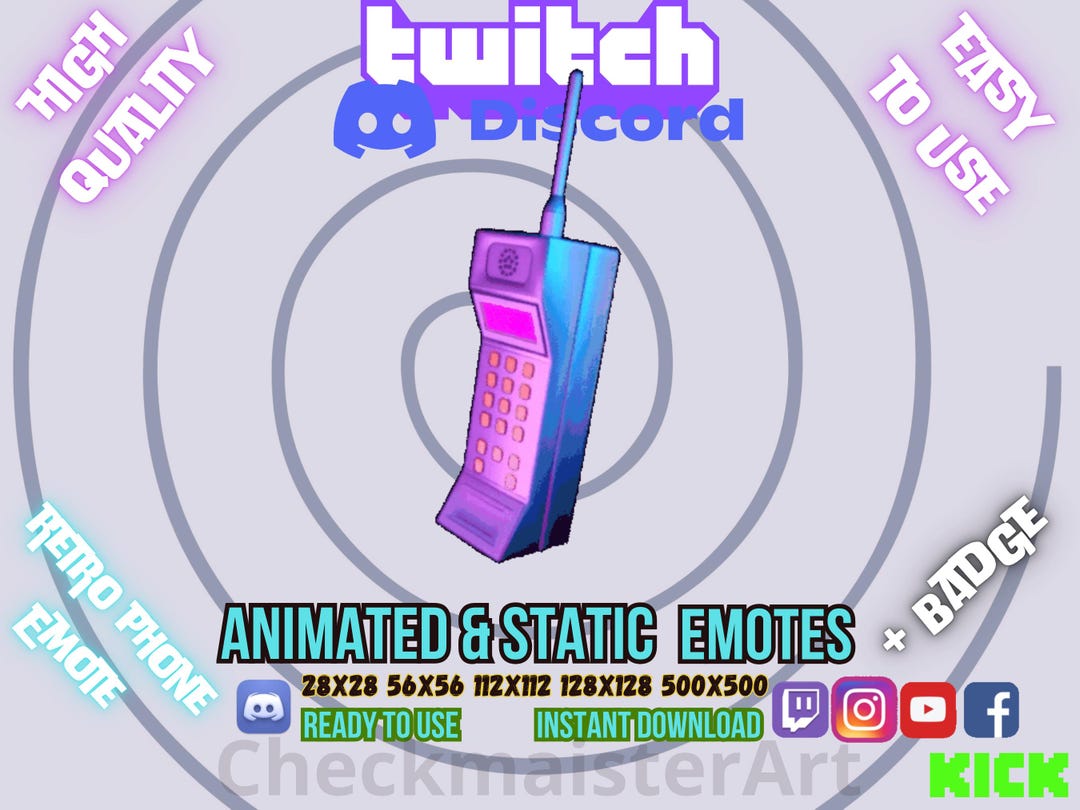 Animated Retro Phone Emote: Twitch/discord/kick Streamer Meme (digital ...